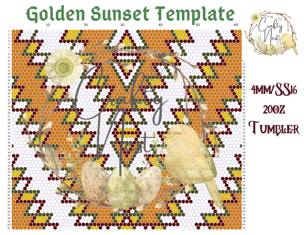 4mm Golden Sunset Rhinestone Tumbler Template – TXCRAFTYNEST