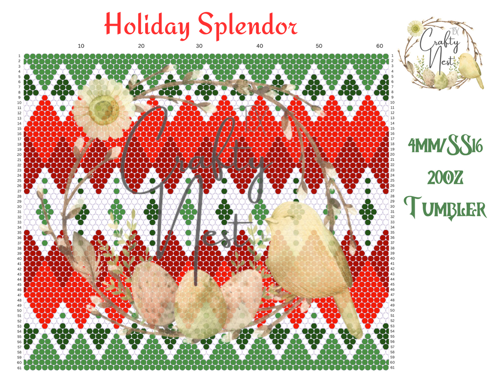 4mm Holiday Splendor Rhinestone Tumbler Template – TXCRAFTYNEST